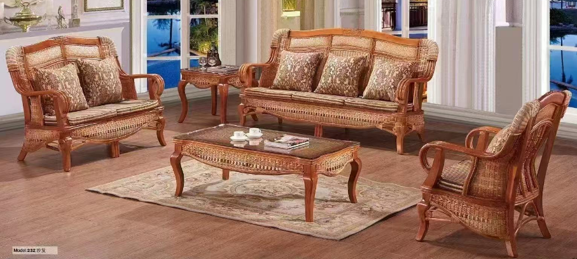 NATURAL RATTAN 1+1+3 PATIO SET WITH CUSHIONS - Courts Fiji